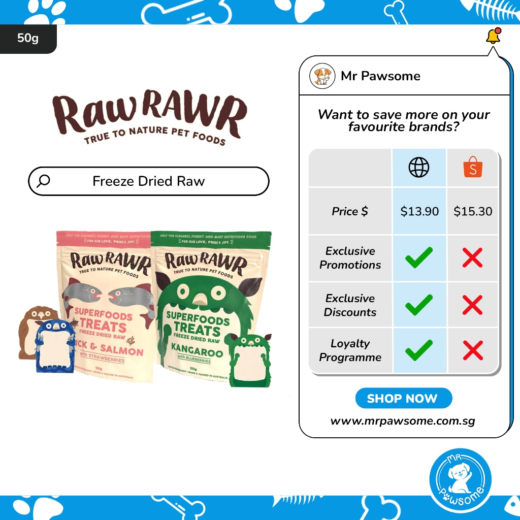 Raw Rawr Limited Ingredient Freeze Dried Raw Dog & Cat Treat 50g ...