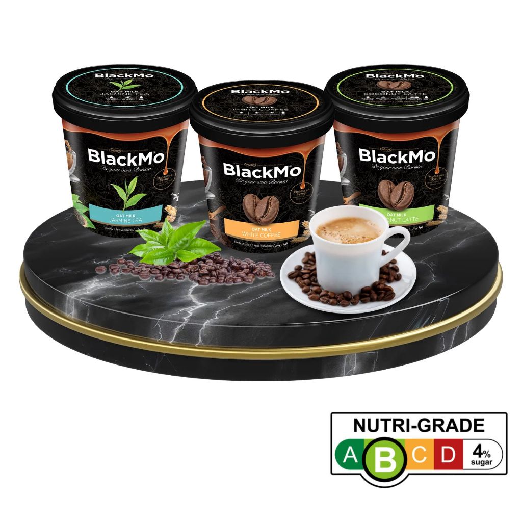BlackMo Oat Milk White low sugar Coffee 340g(White coffee, Maple tea, Latte, Jasmine tea ...