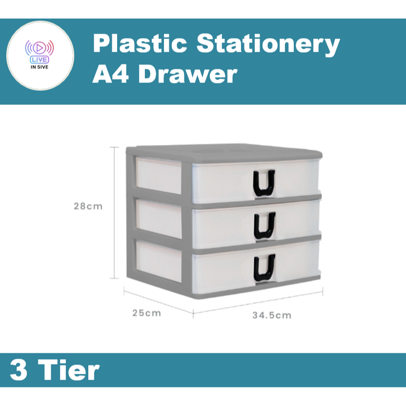 Plastic A4 Drawer (3 Tier) | Shopee Singapore