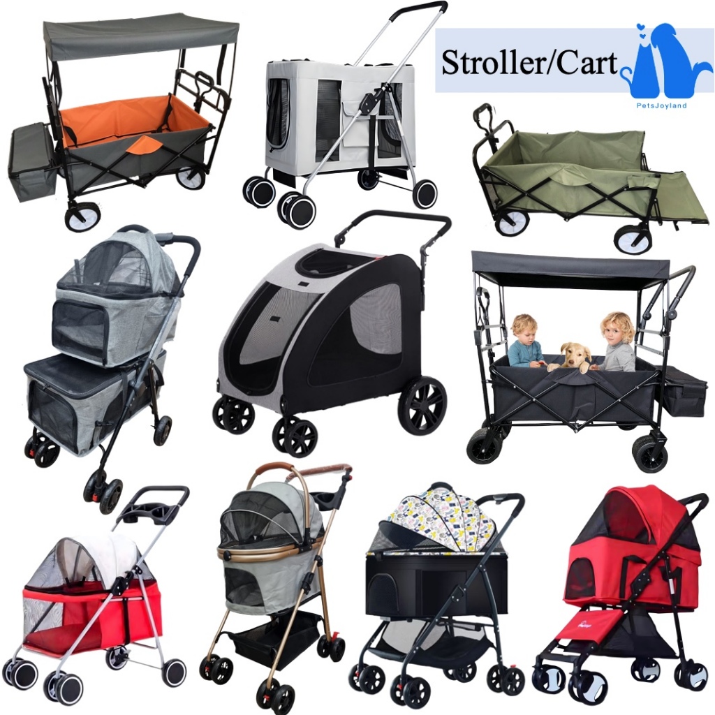 [SG SELLER] Single Detachable Double Folding Pet Stroller Baby Stroller ...