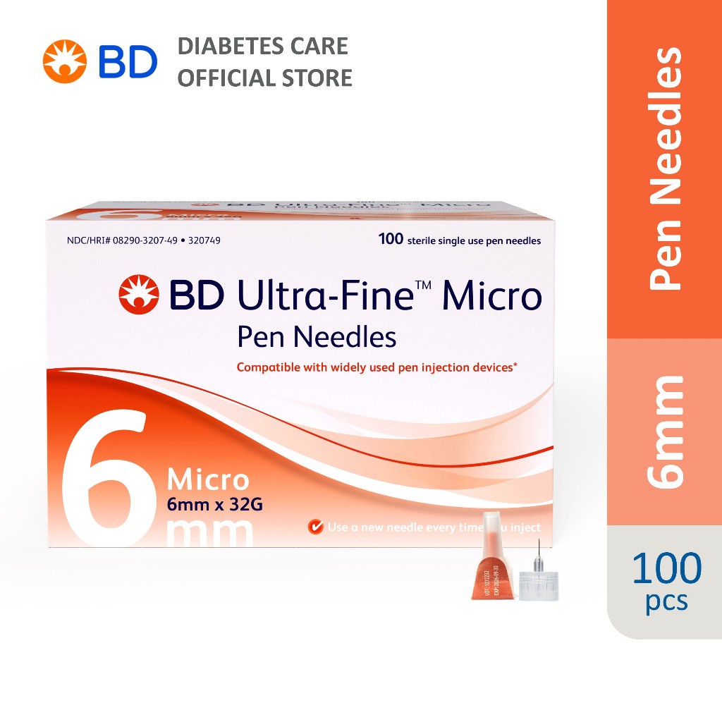 BD Ultra Fine Micro Pen Needle 6mm x 32G (Box of 100's) | Shopee Singapore