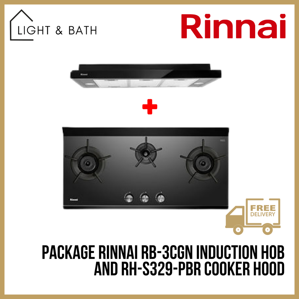 [BUNDLE] Rinnai RB-3CGN Gas Hob and RH-S329-PBR Cooker Hood | Shopee Singapore