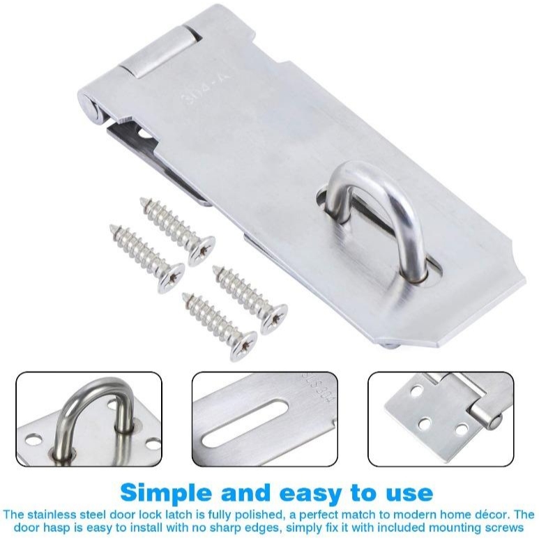 Secure Anything with Heavy-Duty Stainless Steel Hasps & Staple Lock (2 ...