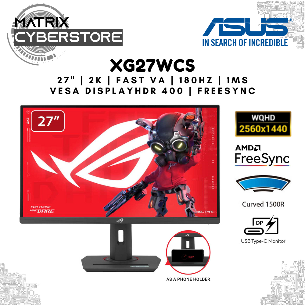 ASUS ROG Strix XG27WCS Curved Gaming Monitor - 27", 2K QHD, 180Hz, 1ms ...