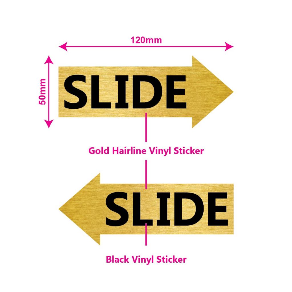 SLIDE DOOR STICKER | 120mm x 50mm | DOOR SIGN, ARROW SIGN, NOTICE SIGN ...