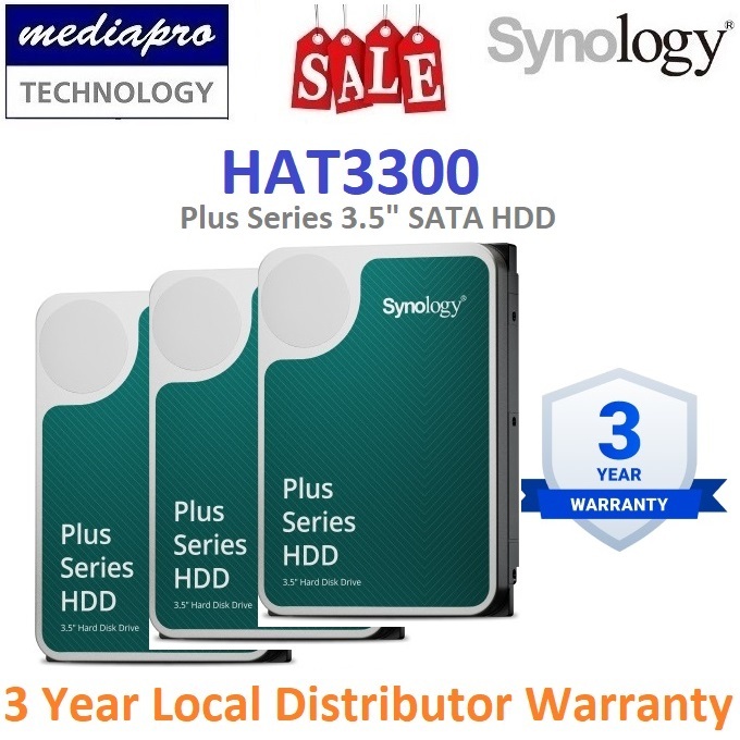 Synology HAT3300 Plus Series 4TB/6TB/8TB/12TB/16TB/20TB 3.5" SATA HDD ...