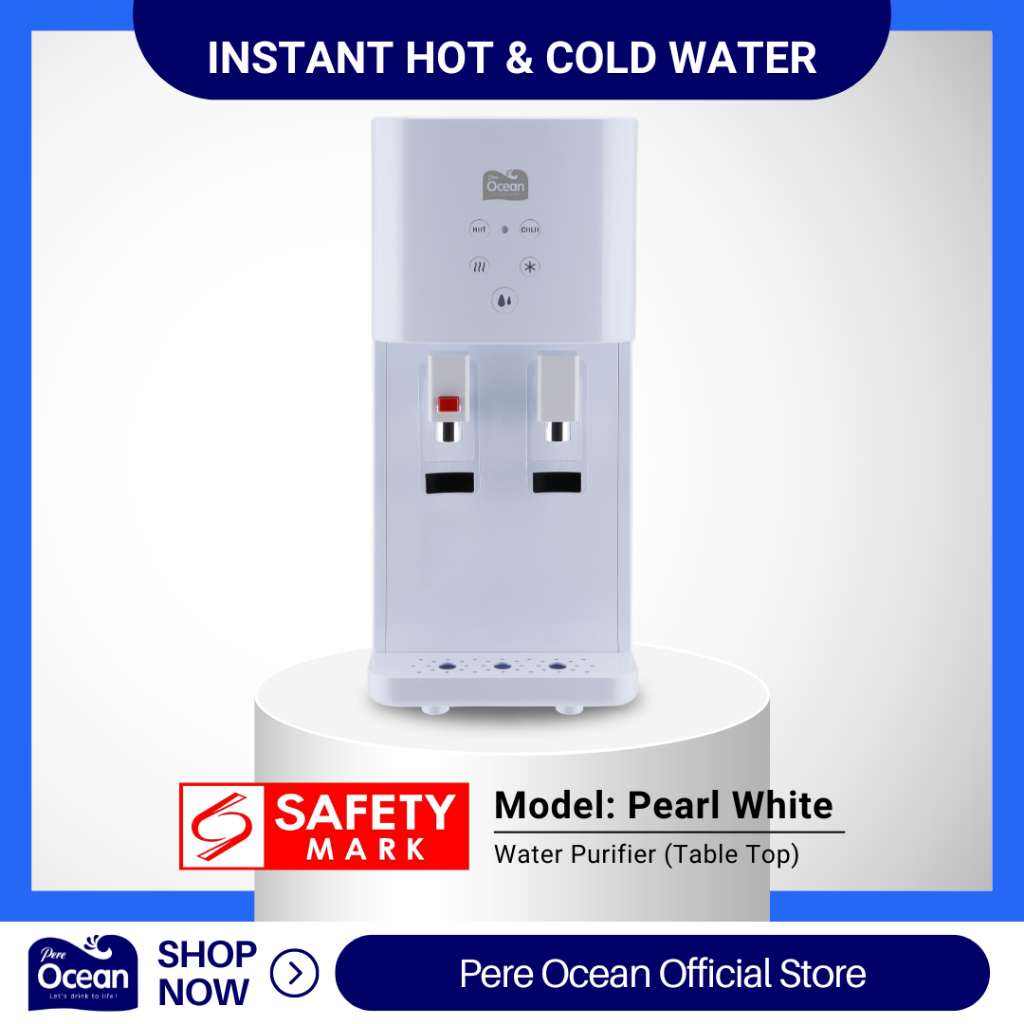 Pere Ocean Hot & Cold Water Purifier - Pearl White (Table Top) | Shopee ...
