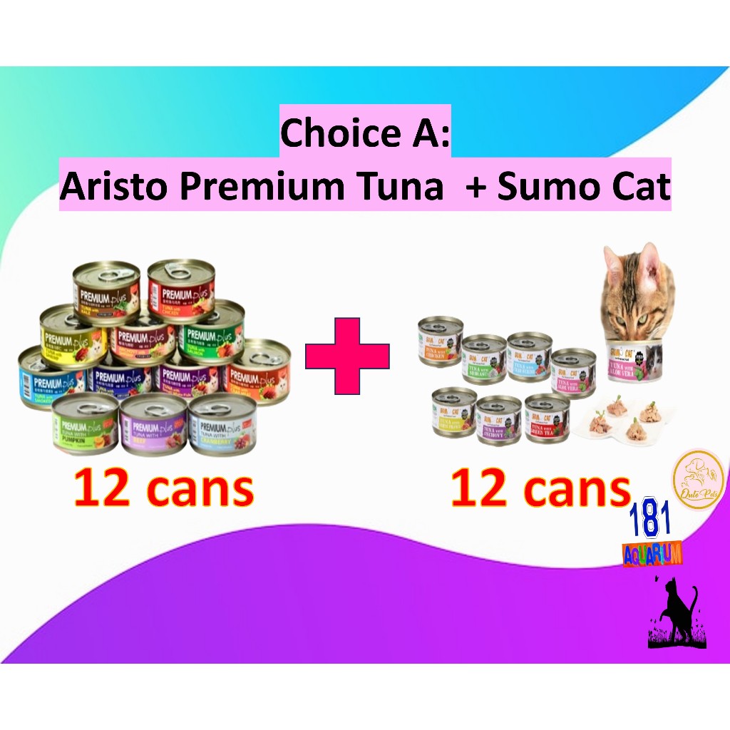 [12 + 12] Aristo-Cats with Sumo Cat Wet Food | Premium Tuna | Chicken ...