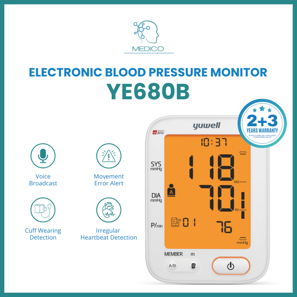 YUWELL - YE680B Blood Pressure Monitor 鱼跃 - YE680B 血压计 | Shopee Singapore