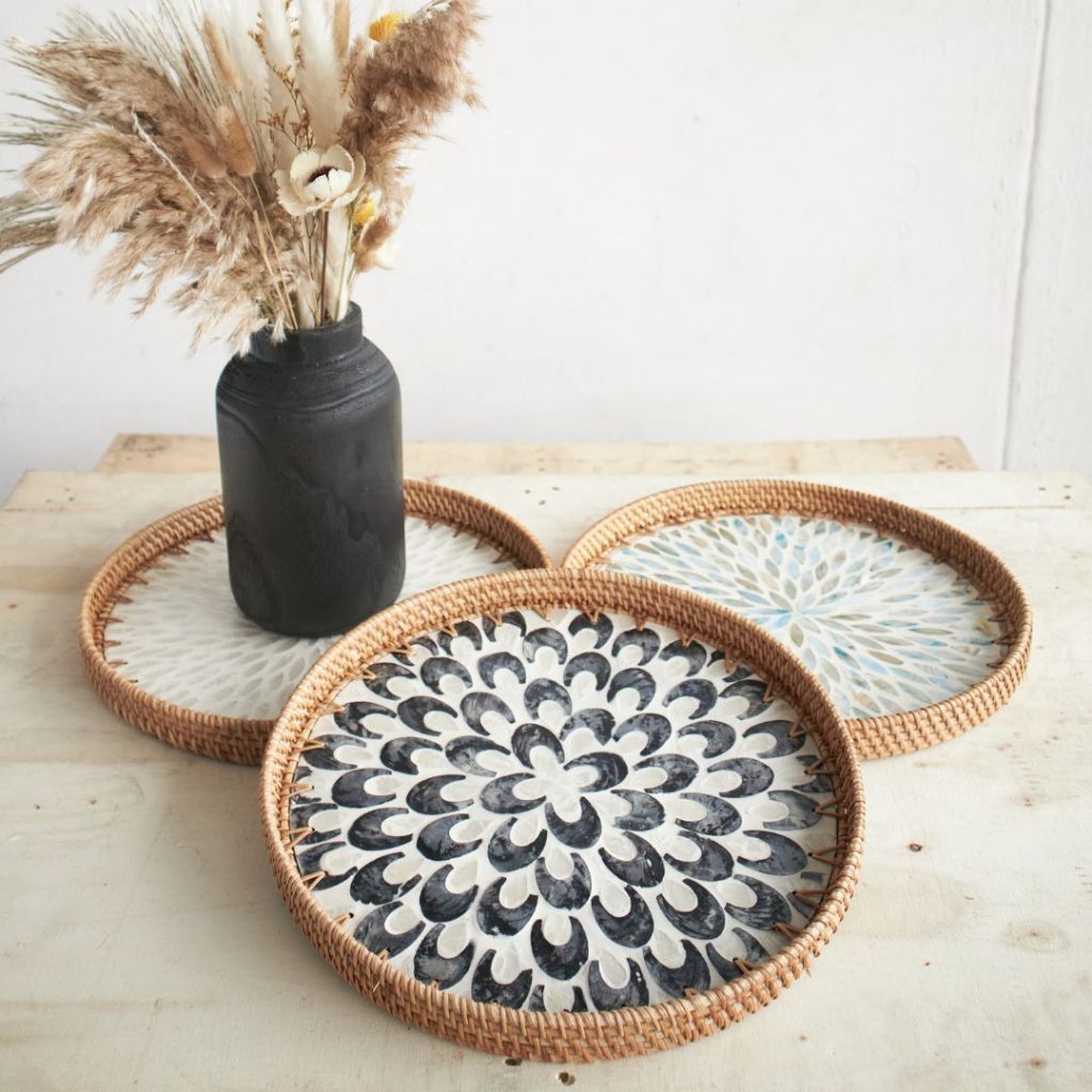 Wayne Rattan Serving Tray | Decorative Food Tray | Jug Set Tray ...