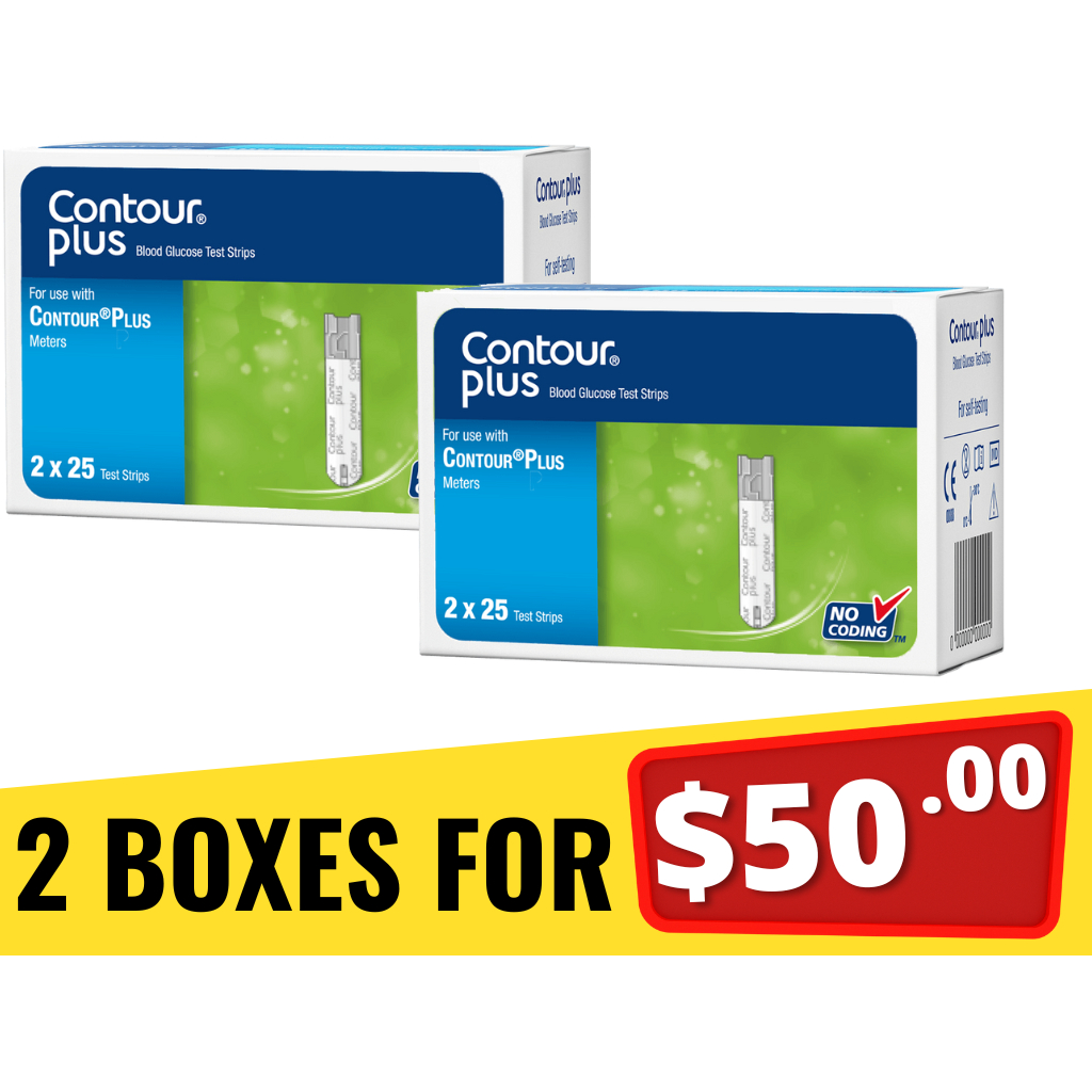 Contour Plus Blood Glucose Test Strips 50'S | Accu Chek | Freestyle ...