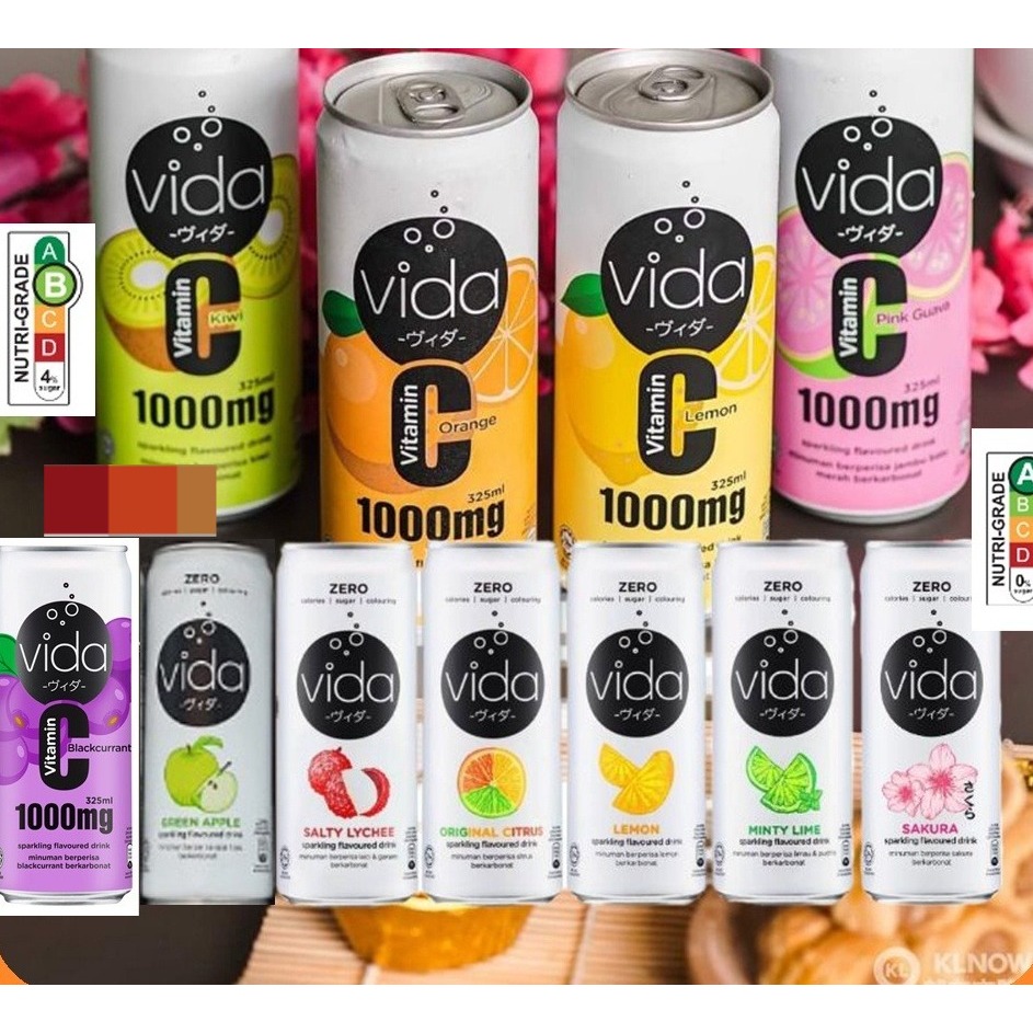 [Carton Deal] Vida Zero Sugar & Calories Series & Vida C Series 325ml ...