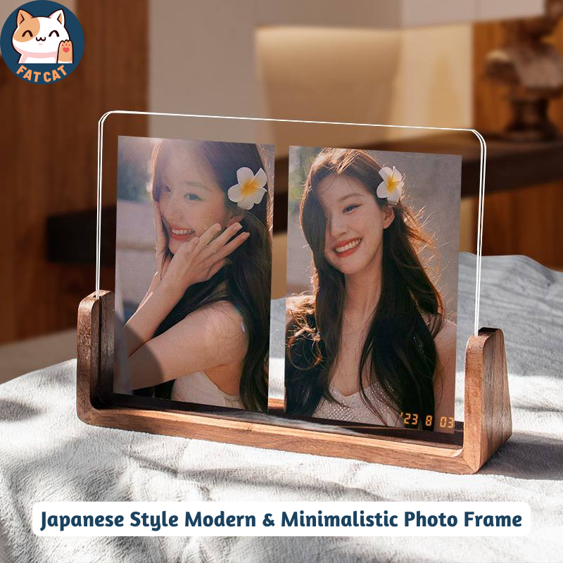 [SG Stock] Japanese Style Modern & Minimalistic Black Walnut &Beech Wood Photo Frame Table Wall ...