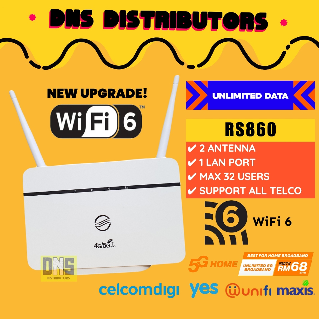 NEW WiFi 6 Modem Modified Unlimited Hotspot RS860 4G LTE Router MOD ...