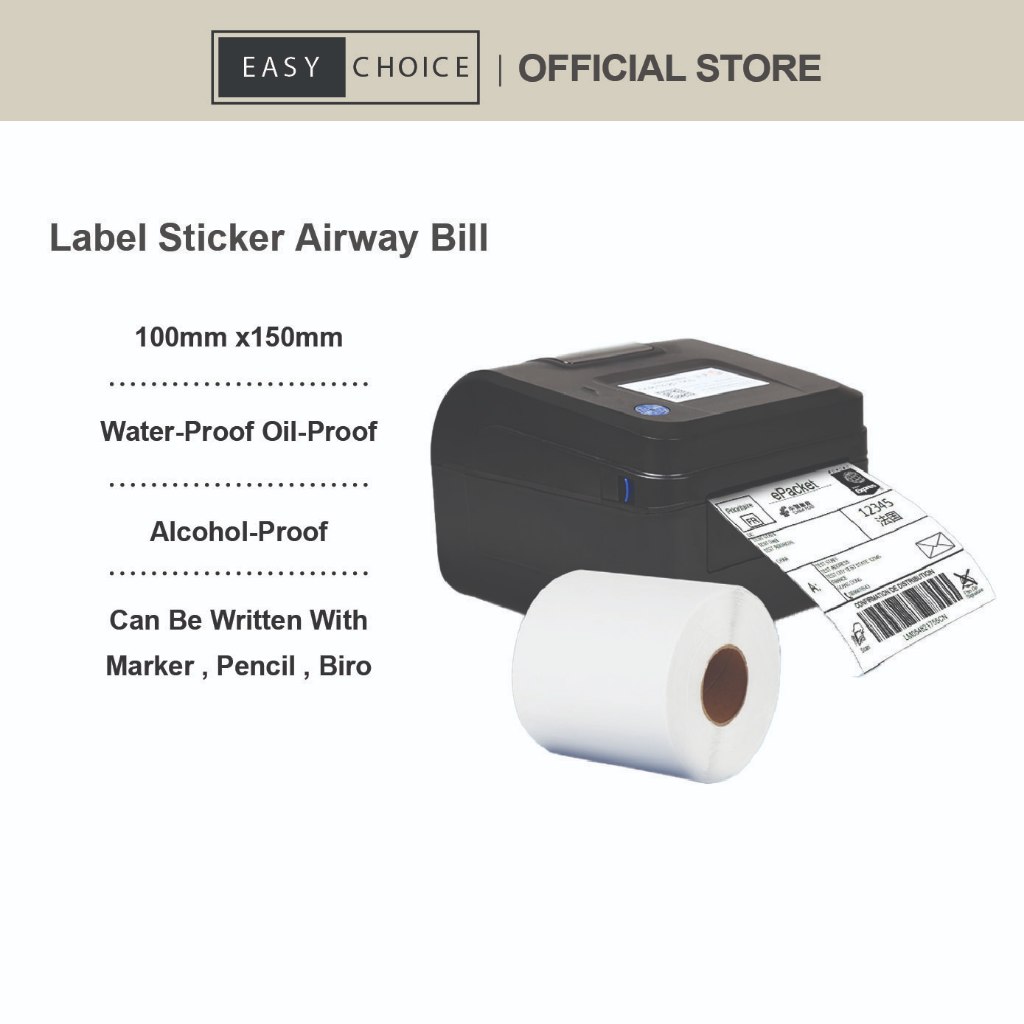 Easy Choice Thermal Paper Label Sticker Air Way Bill 100mm x 150mm (500 ...