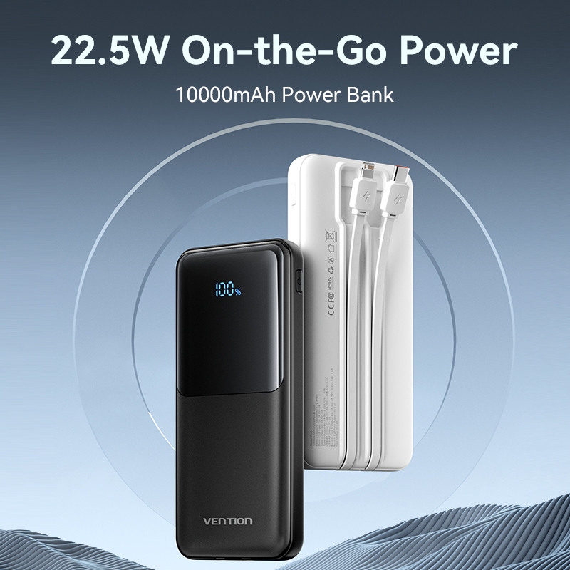 Vention Power Bank Fast charging digital display powerbank 10000mAh ...