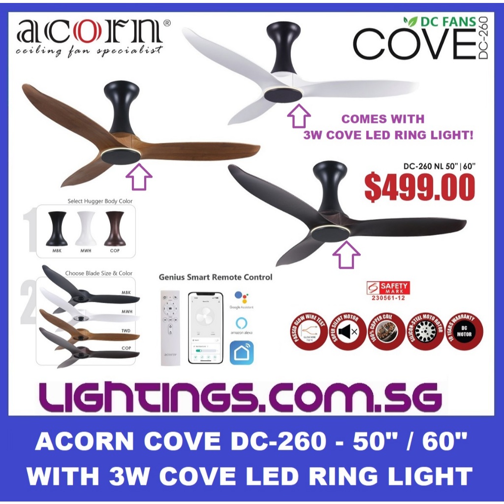 ACORN Cove DC-260 50 inch / 60 inch with 3W cove led ring light ...