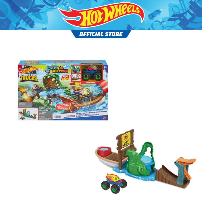 Hot Wheels Monster Trucks Swamp Chomp Playset, With 1 Toy Monster Truck ...