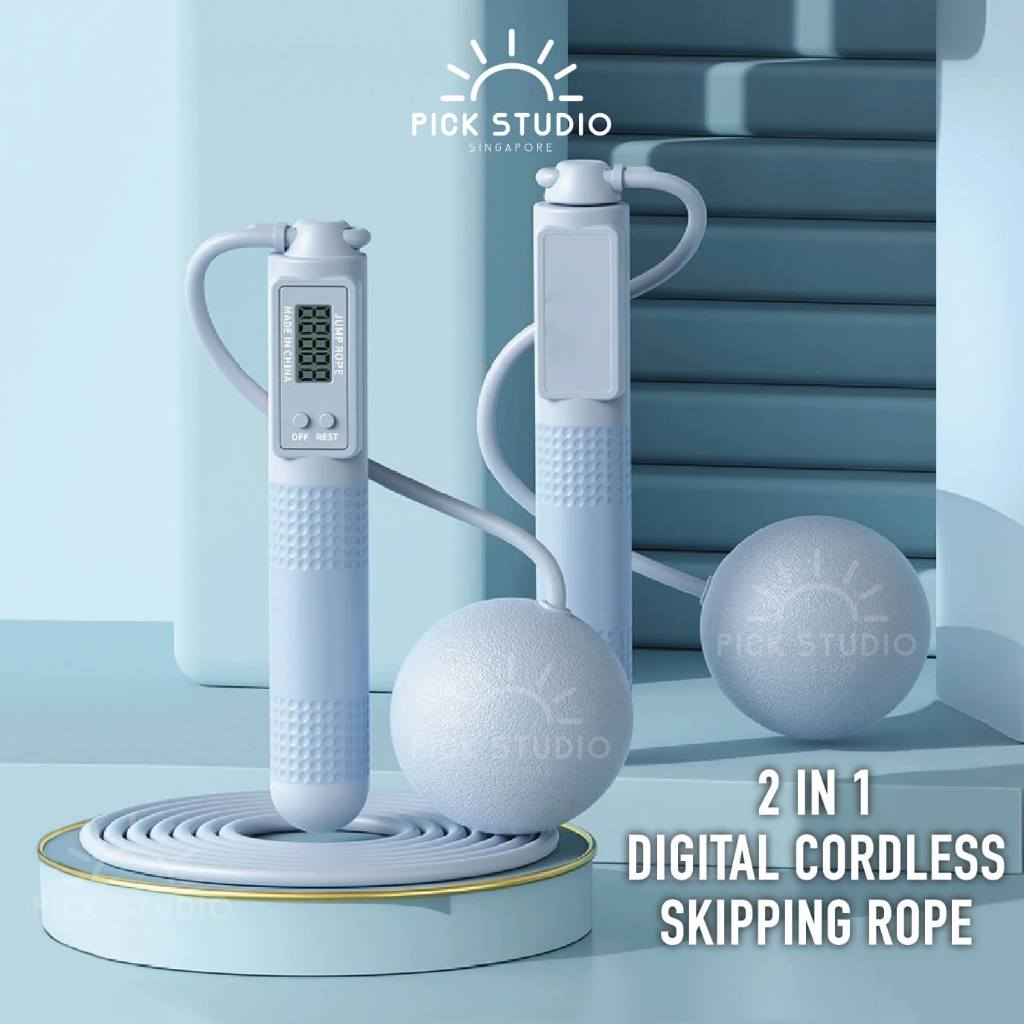 [SG READY STOCK] 2 IN 1 Digital Skipping Rope / Cordless Skipping Rope ...