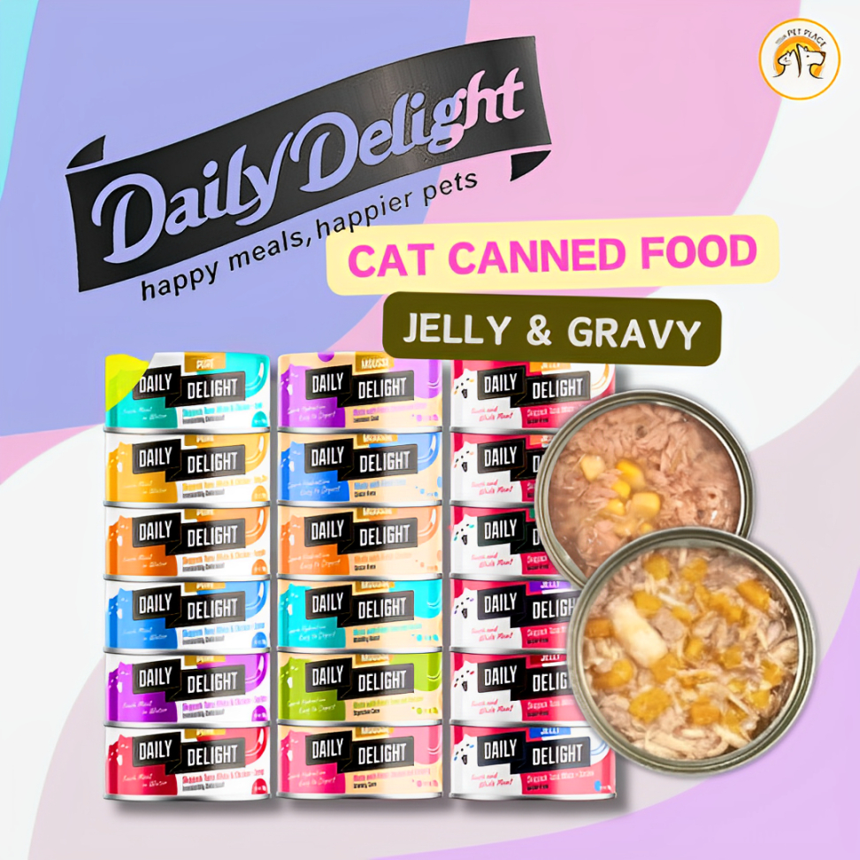 Daily Delight Cat Canned Food Pure & Jelly Recipe 80g (24 cans ...
