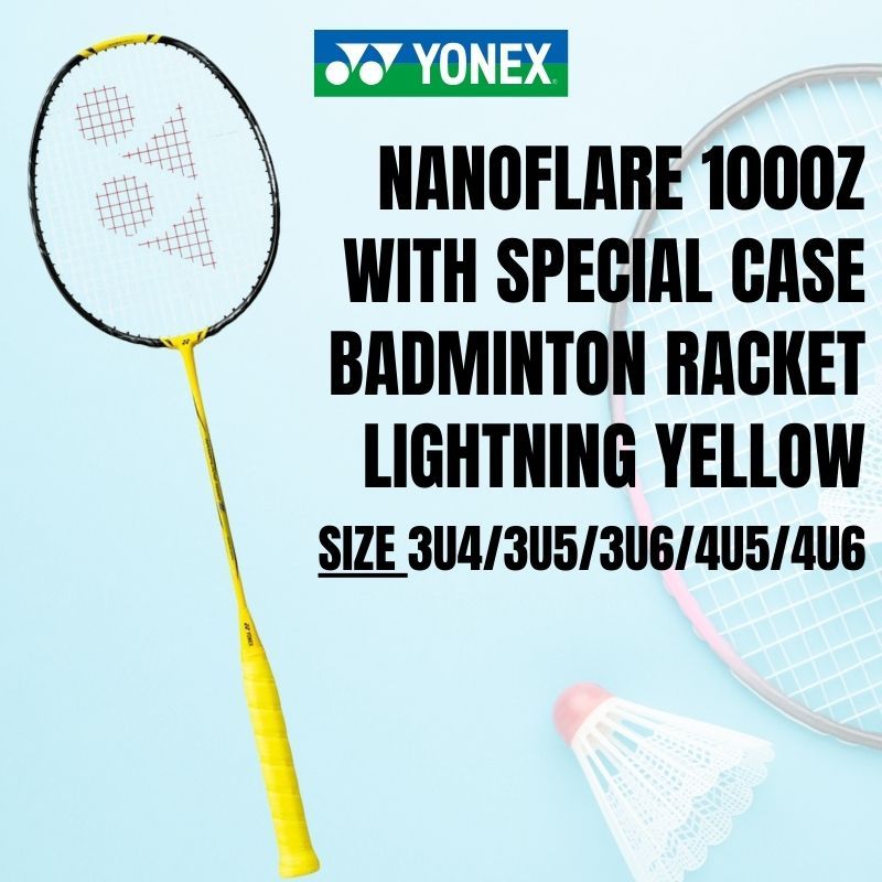 YONEX Nanoflare 1000Z Badminton Racket with Case - Lightning Yellow ...