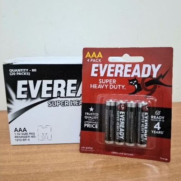 1 Box (48pcs) Eveready AAA(3A) Super Heavy Duty Battery(Card) | Shopee ...
