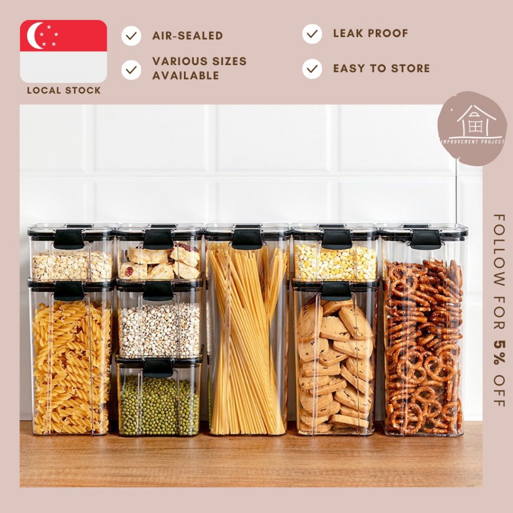 [SG STOCKS] Airtight Stackable Plastic Food Container, Spice Container ...