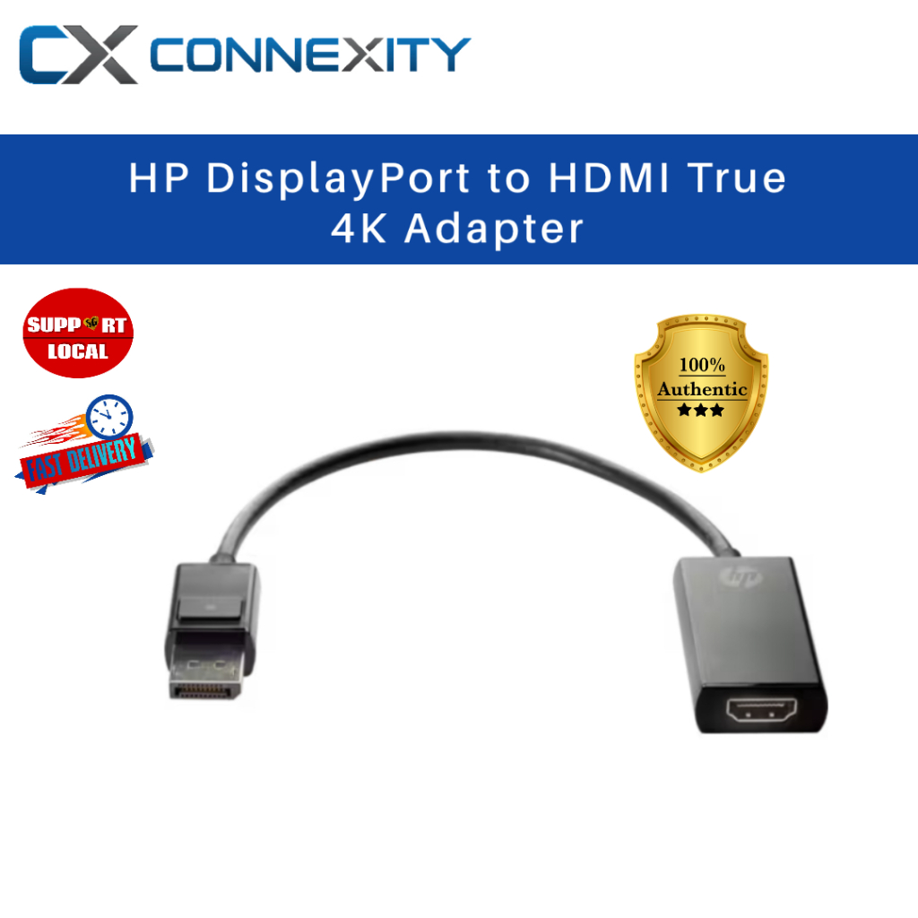 HP DisplayPort to HDMI True 4K Adapter DisplayPort to HDMI Cable HP ...