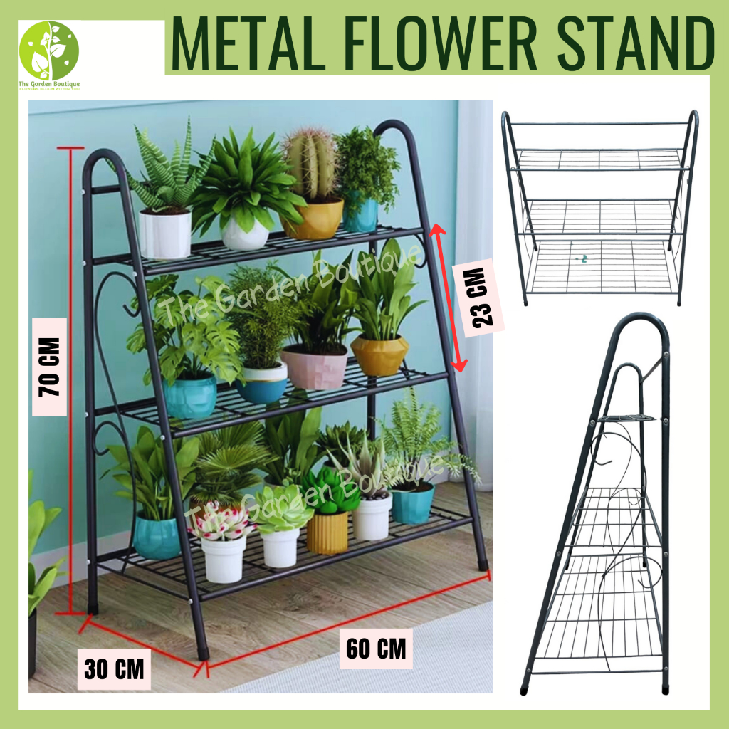 [Local Seller] Metal plant rack flower stand indoor outdoor balcony ...