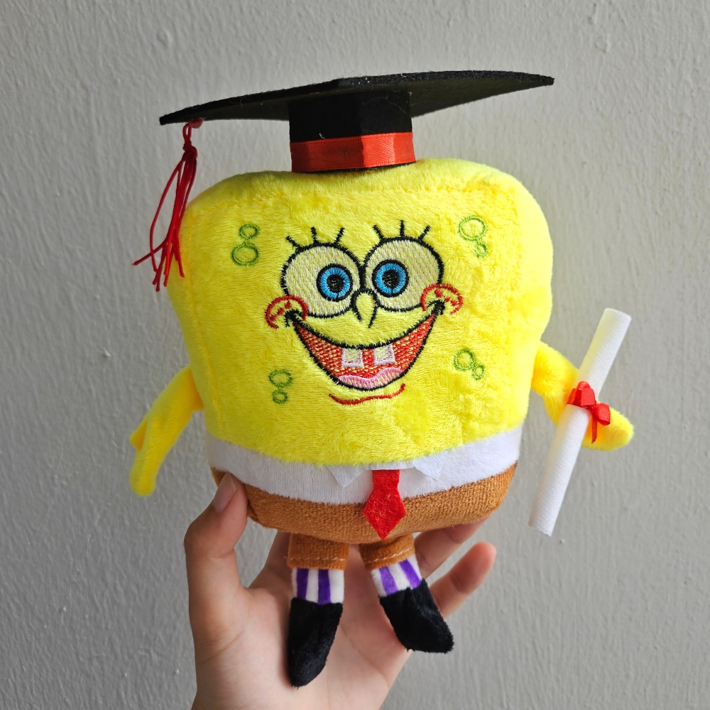 [SG SELLER] 18cm Spongebob Squarepants Graduation Plush | Shopee Singapore