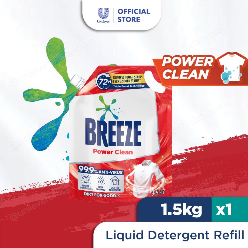 Breeze Power Clean Liquid Detergent Refill 1.5kg | Shopee Singapore