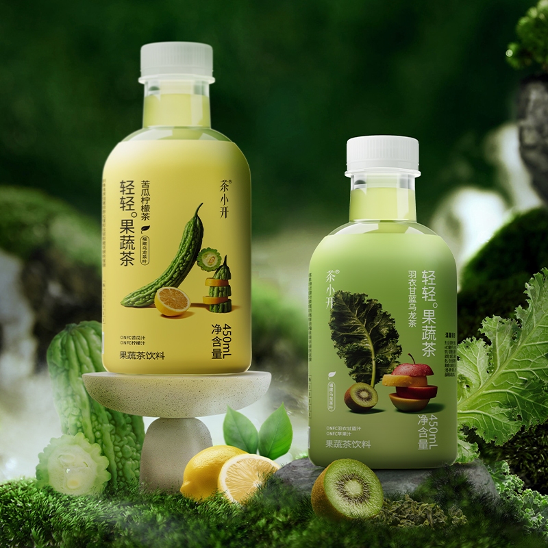 茶小开 Kale Oolong Bitter Melon Lemon Veggie Fruit Tea 450ml*15 Fat-Free ...