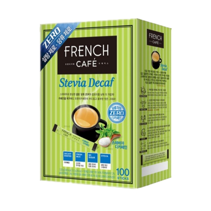 NAMYANG French Cafe Mix Stevia Decaf (100ea, 1Box) Zero Sugar, Premium ...