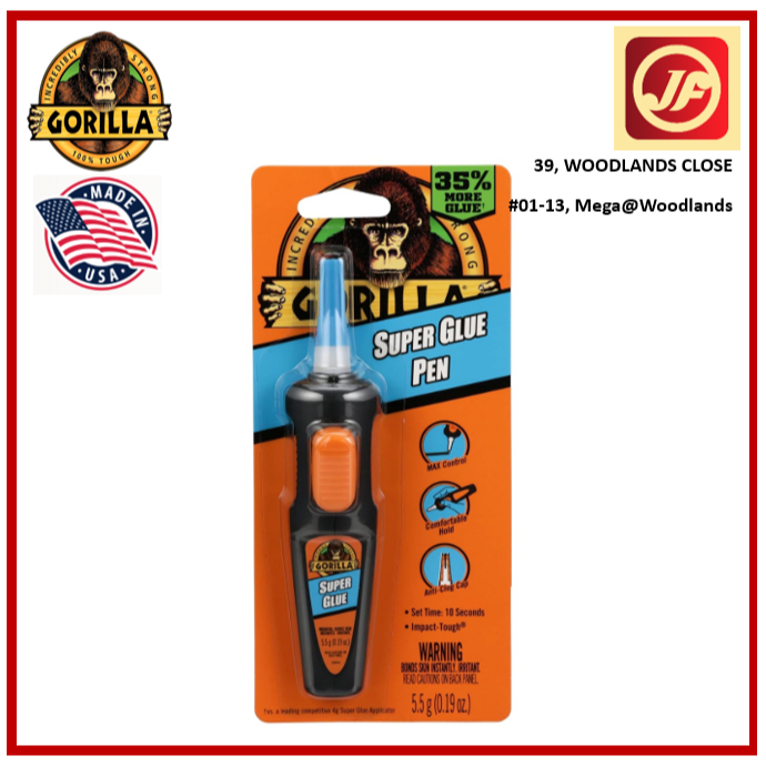 Gorilla 104408 Super Glue Pen Anti Clog Cap 5.5g(0.19oz) | Shopee Singapore