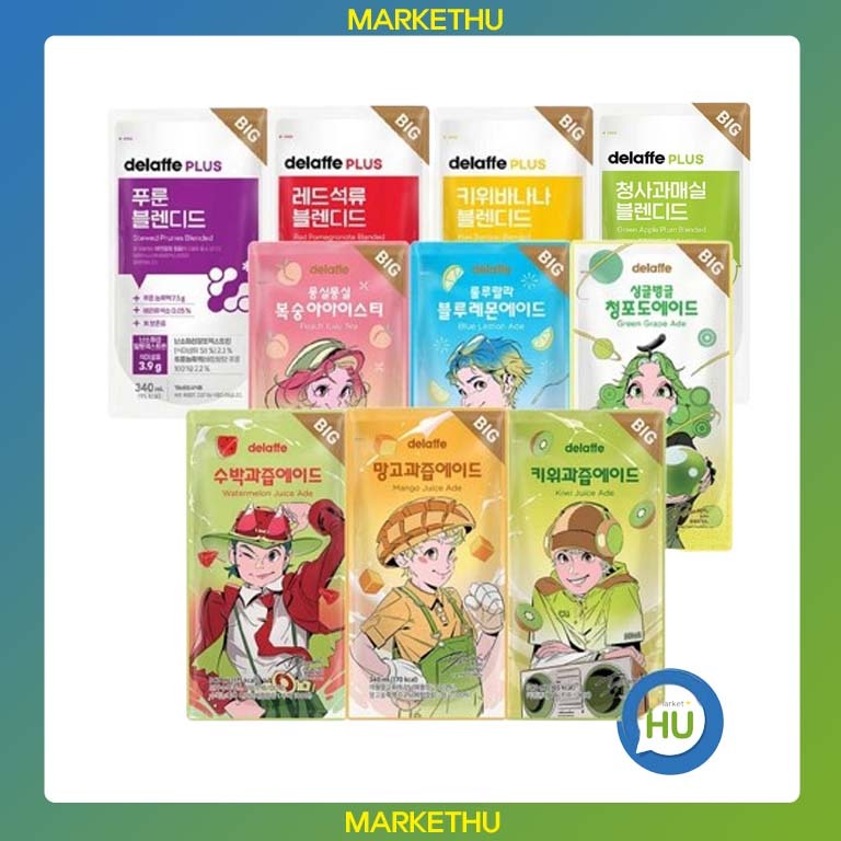 [CU] 2024 Delaffe Iced Fruit Beverage Pouch 340ml 10 series Watermelon ...