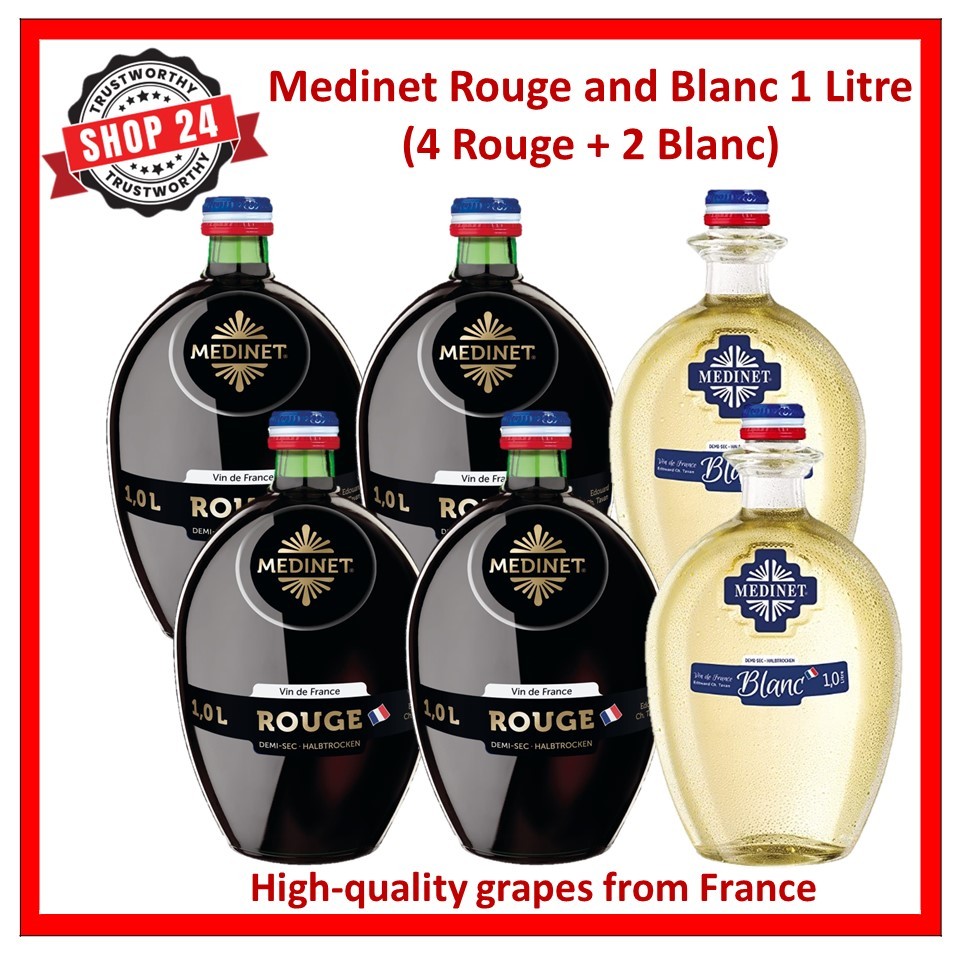 SHOP24 MEDINET ROUGE & BLANC 1 Litre(ROUGE 4 + BLANC 2) Good quality ...