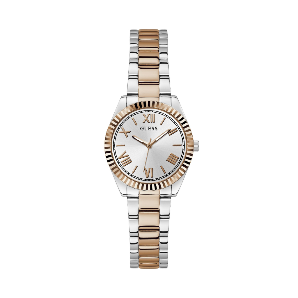 GUESS Mini Luna 30mm - 2-Tone/Silv Sunray/2-Tone Sst Brclt (GW0687L3 ...