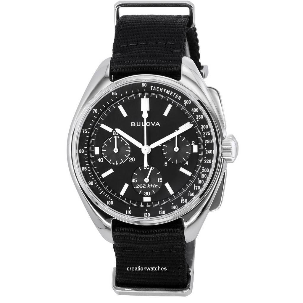 Bulova Lunar Pilot Special Edition Chronograph Black Dial Quartz 96A225 ...