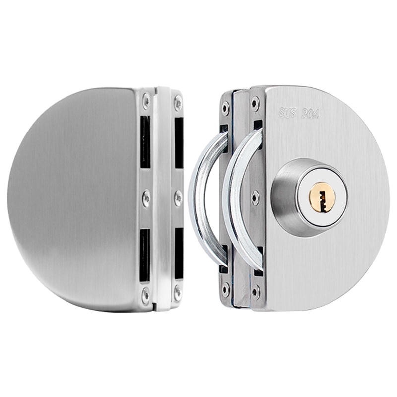 Glass Door Lock With Keys Door Latch Stainless Steel Double Curved ...