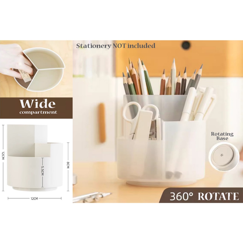 [SG] Rotating 360/Non-rotating Desk Organizer Pen,Stationery Round ...