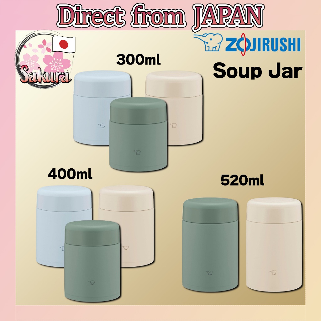 ZOJIRUSHI Stainless Steel Insulated Soup Jar Lunch Jar Seamless SW-KA30 300ml/ SW-KA40 400ml/ SW ...