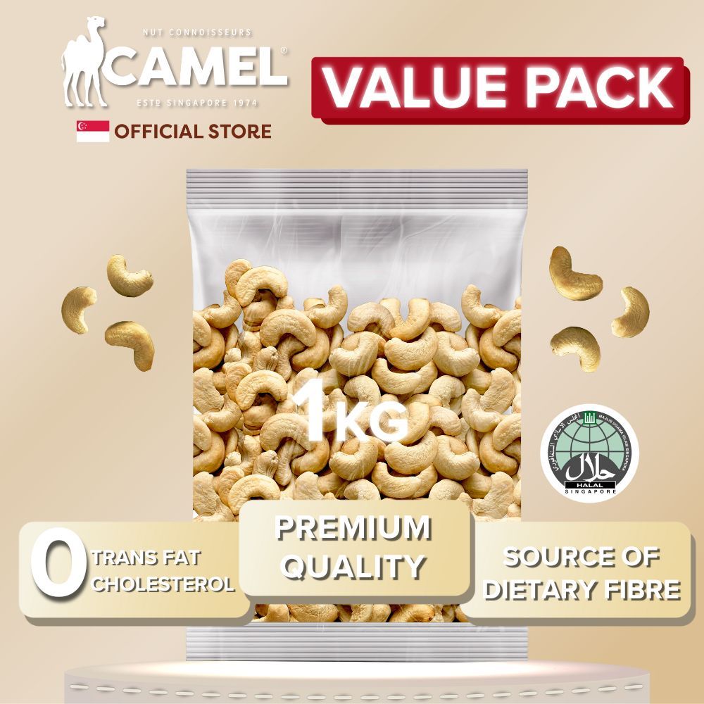 Camel Nuts Natural Baked Cashews 1kg – Crunchy, Creamy & Healthy Halal ...