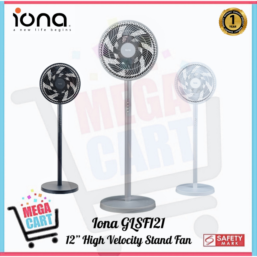 Iona 12" (7 Bladed) Air Circulation Stand Fan GLSF121 | GLSF 121 (1 ...