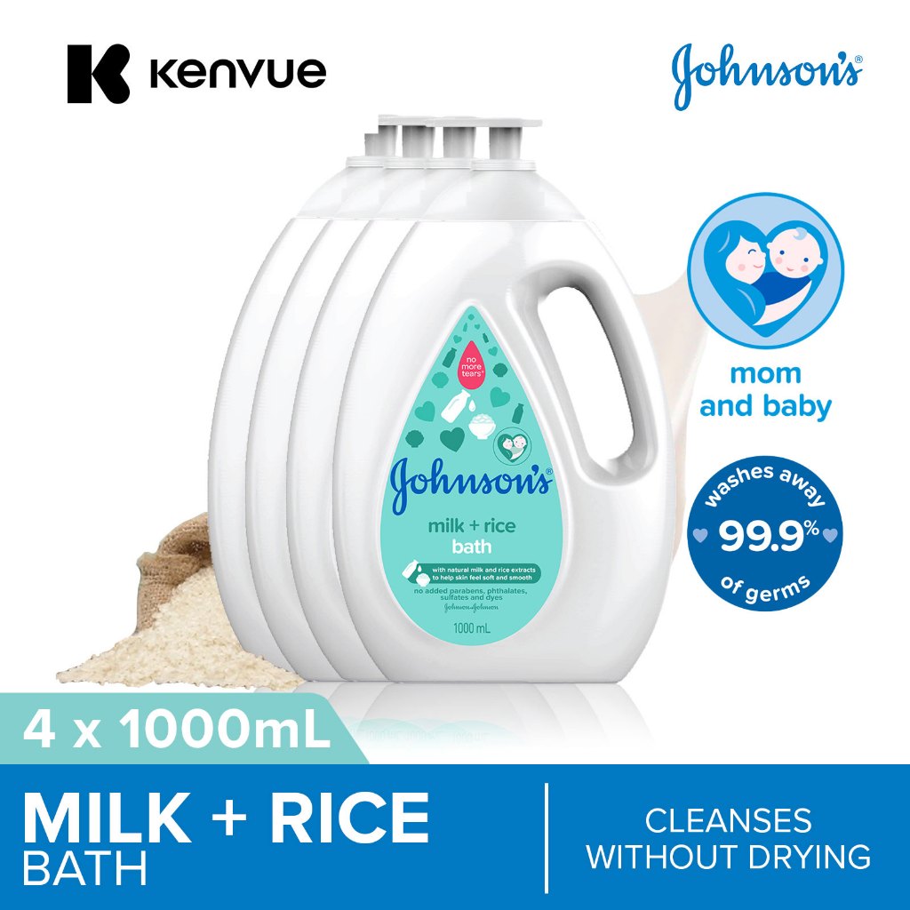 [Bundle of 4] Johnson's Baby Milk + Rice Moisturizing Bath Cleanses ...