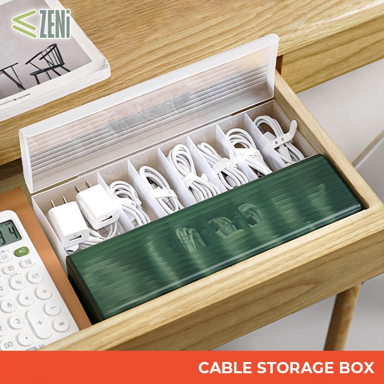 ZENi Cable Storage Organizer Box | Multi Compartment Organizer Box for ...