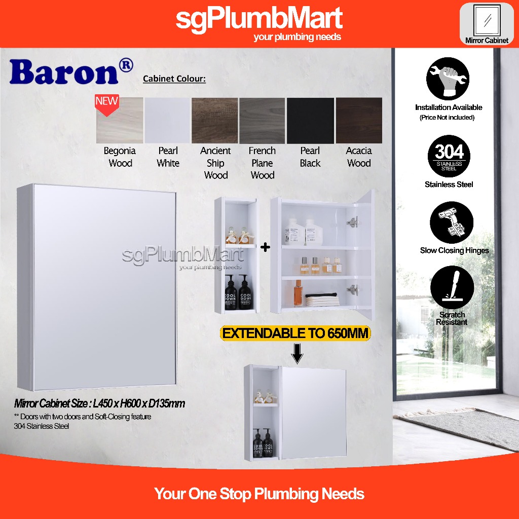 Baron x sgPlumbMart Stainless Steel Mirror Cabinet MC645 MC200 MC680 ...