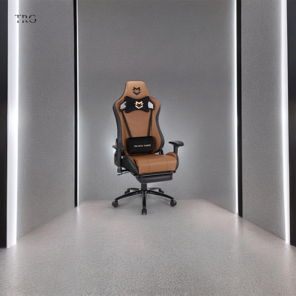 The Real Gamer Ryder Pro Gaming Chair Recliner Gaming Chair in Brown ...