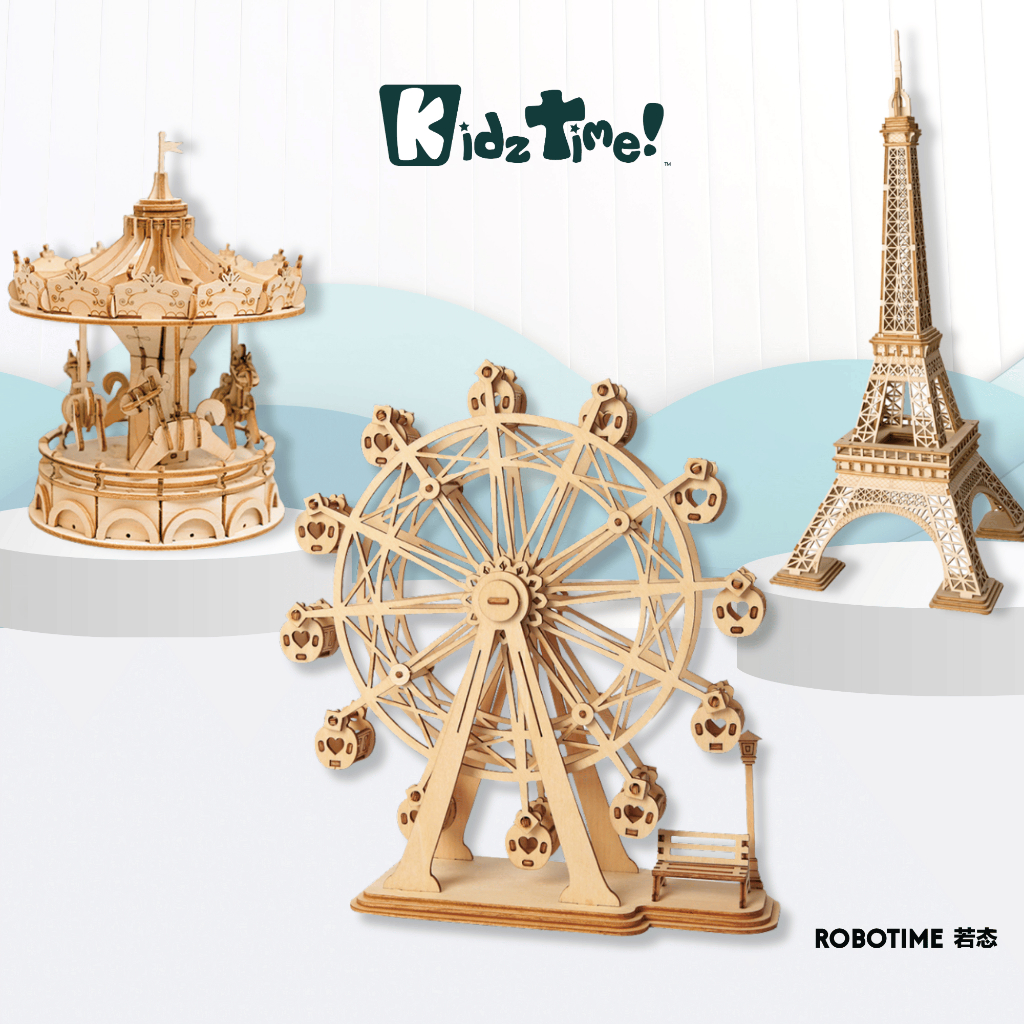 Kidztime x Robotime DIY Mini Scale Model 3D Wooden Puzzles/Building ...