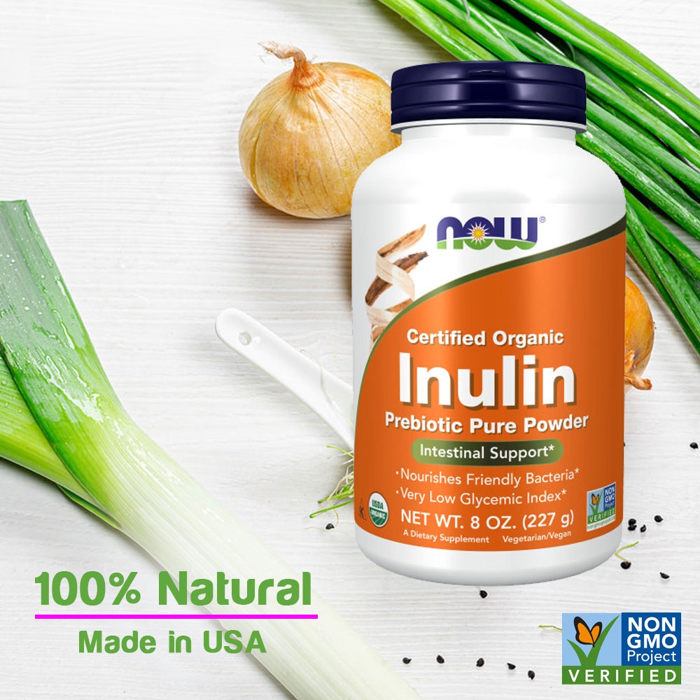 NOW FOODS Inulin Prebiotic Pure Powder 227g, Digestive & Intestinal ...