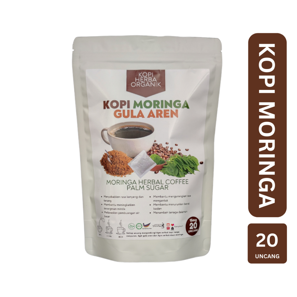 Palm Sugar Moringa Herbal Coffee | Kopi Moringa Gula Aren (20 Sachets ...
